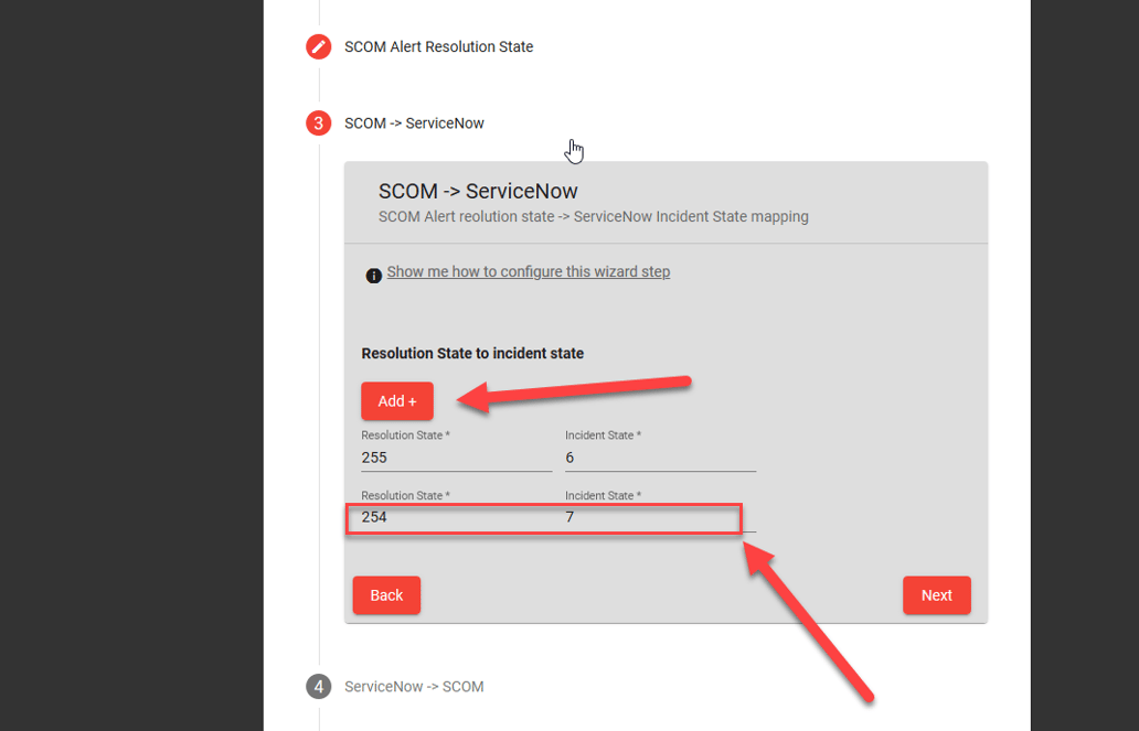 SCOM ServiceNow Incident Connector: Wizard step 3