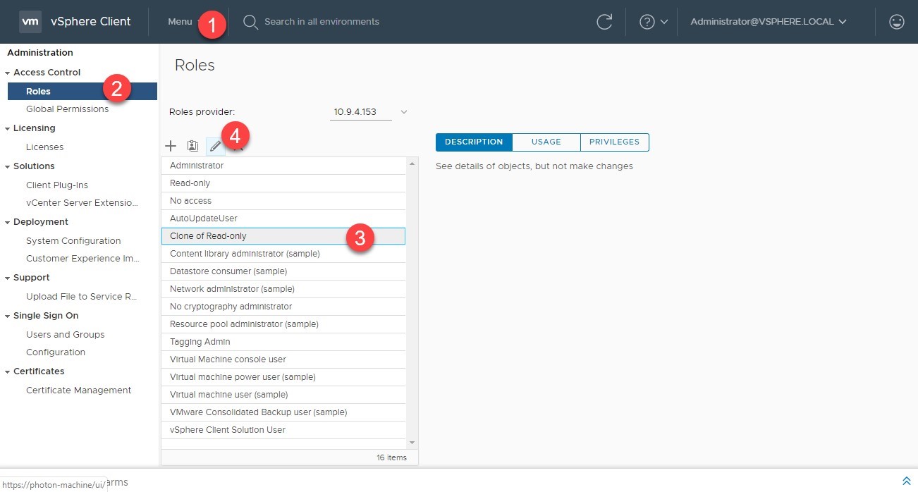 KB: Setup a VMware Monitoring Account