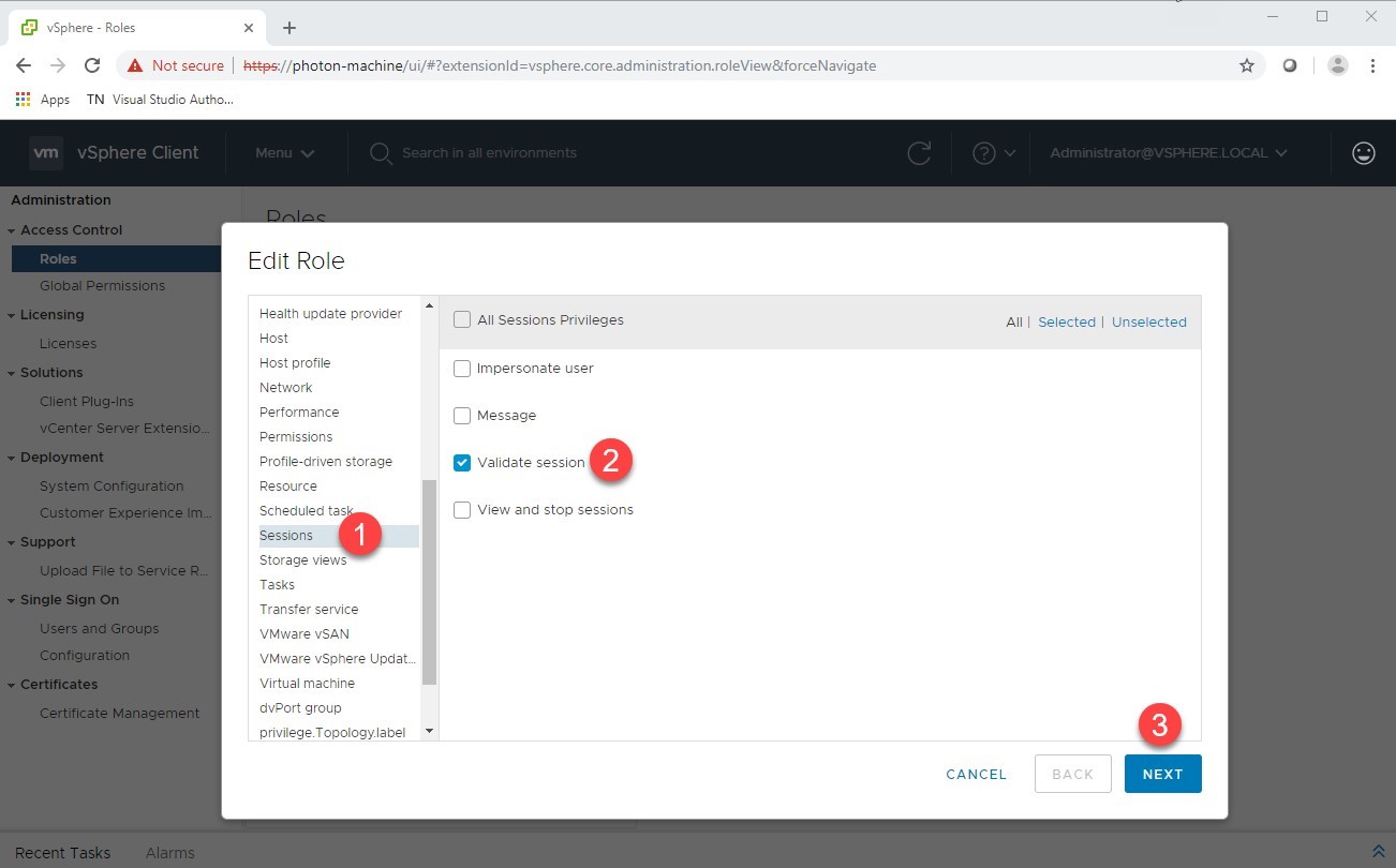 KB: Setup a VMware Monitoring Account